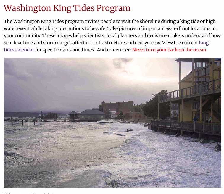 WA SeaGrant seeks King Tides photos – Citizen Science » Port Townsend ...